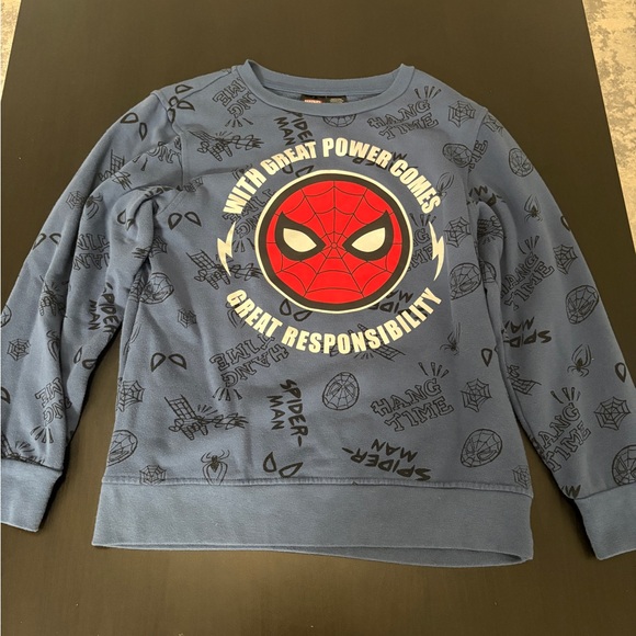 Marvel | Jackets & Coats | Marvel Blue Crewneck Jacket Spiderman Design ...